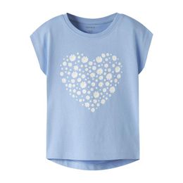 name it M&auml;dchen T-Shirt &raquo;NMFVIGEA CAPSL TOP&laquo; Baumwolle, regular fit blau 110