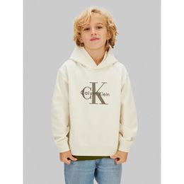 Calvin Klein Jeans Jungen Kapuzensweatshirt, Regular fit, f&uuml;r Kinder bis 16 Jahre beige 8 (128)