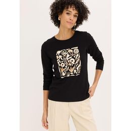 bonprix Damen bonprix Langarmshirt Slim fit, Langarm, Druck mit Pailletten, f&uuml;r Fr&uuml;hling und Sommer 52/54 (XXL)