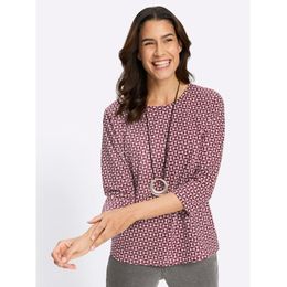 WITT WEIDEN Print-Shirt in bordeaux-ecru-bedruckt | Gr.: 38