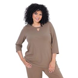 Ulla Popken Shirt in blassbraun | Gr.: 58-60