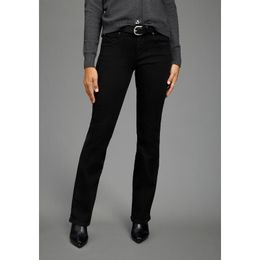 Arizona Damen Bootcut-Jeans &raquo;Bund mit seitlichem Gummizugeinsatz&laquo; hohe Leibh&ouml;he, Bootcut, mit Stretch, klassischer 5-Pocket-Style 52, N-Gr