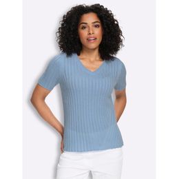 Sieh an! V-Pullover in eisblau | Gr.: 42