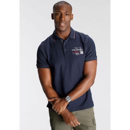 Delmao Herren DELMAO Poloshirt Kurzarm, mit Rippb&uuml;ndchen, Polokragen blau L (52/54)