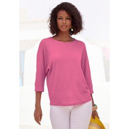 Vivance Damen 3/4-Arm-Shirt &raquo;aus b&uuml;gelfreier Cr&ecirc;pe-Qualit&auml;t&laquo; Sommerliches 3/4-Arm-Shirt pink 40/42