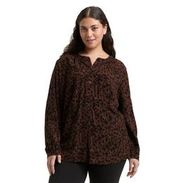 Tom Tailor Plus Damen Tom Tailor PLUS Klassische Bluse mit Leo-Print braun 46