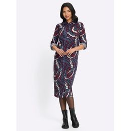 Sieh an! Kleid in bordeaux-rauchblau-bedruckt | Gr.: 44