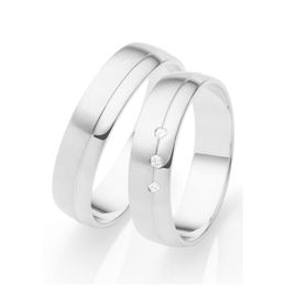 Firetti Unisex Trauring &raquo;Schmuck Geschenk Gold 750 Hochzeit Ehering "LIEBE"&laquo; Made in Germany, wahlweise mit oder ohne Brillanten wei&szlig; 50, 0,03 SI = 