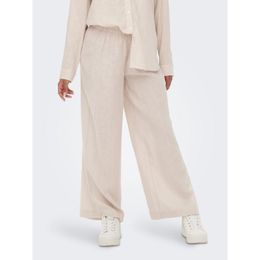 Only Damen Only Schlupfhose &raquo;ONLTOKYO &ndash; Sommerhose mit Leinen und elastischem Bund&laquo; gerade Form, casual, Web, Viskosemischung braun XL (42), L&auml;nge 32