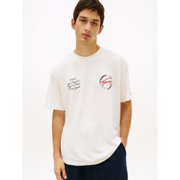 Tommy Jeans Herren T-Shirt &raquo;TJM RELAXED SIGN CIRCLE&laquo; mit Markenprint, Rundhals wei&szlig; S