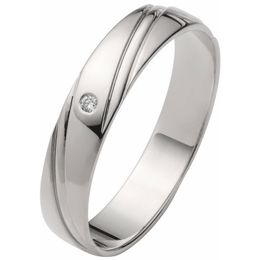 Firetti Unisex Trauring &raquo;Schmuck Geschenk Gold 375 Hochzeit Ehering "LIEBE"&laquo; Made in Germany, wahlweise mit oder ohne Brillant wei&szlig; 18, 0,01 SI = 