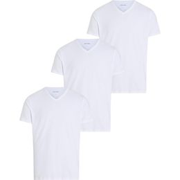 Calvin Klein Underwear Herren T-Shirt &raquo;S/S V NECK 3PK&laquo; Packung, 3er-Pack, 3 Stk. mit Logo am Saum wei&szlig; XL (54)