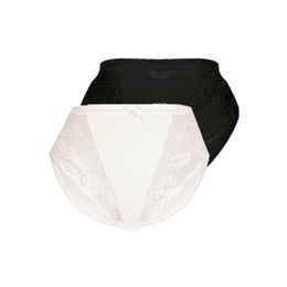Sassa Mode Sassa Damen Miederslip &raquo;Classic Lace&laquo; mit floraler Spitze, feminin, matt-glanz Effekt schwarz 44