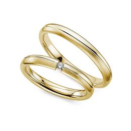 Phoenix Ph&ouml;nix Unisex Trauring &raquo;Schmuck Geschenk Partnerring Ehering Goldring&laquo; Made in Germany - wahlweise mit oder ohne Brillant 64, ohne Brillant, Gelbgold 