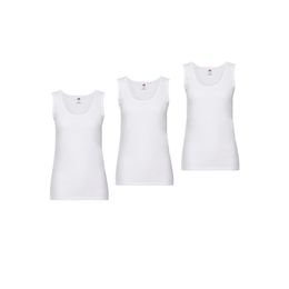 Fruit of the Loom Damen Fruit of the Loom Tanktop Packung, 3 Stk. aus reiner Baumwolle, Rundhals wei&szlig; M