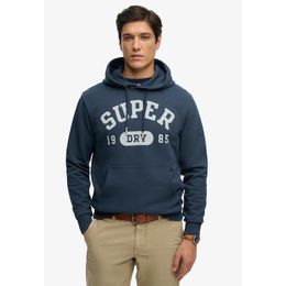 Superdry Herren Kapuzensweatshirt &raquo;ATH ESS HOODIE&laquo;, aus Baumwolle und Polyester, Loose Fit, mit Print blau S