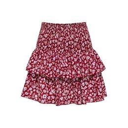 Only Damen Only Minirock &raquo;ONLZOEY LAYRED SKIRT WVN NOOS&laquo; Baumwolle, gesmoktes Taillenb&uuml;ndchen, Volant S (36)