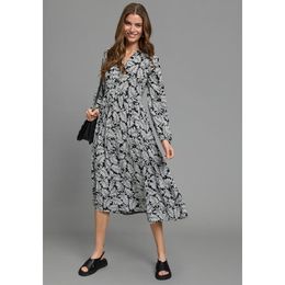 Laura Scott Damen Maxikleid f&uuml;r Business, Casual, Fr&uuml;hling und Party, aus Viskose schwarz-wei&szlig; 40, N-Gr