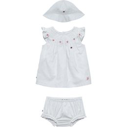 Tommy Hilfiger Baby Neugeborenen-Geschenkset Set, 3, 3 zauberhaftes Set mit Hut, Kleid und H&ouml;schen, aus Baumwollmischung 92
