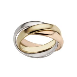 Firetti Damen Goldring &raquo;Schmuck Geschenk Gold 585, Tricolor-Optik, massiv&laquo; rosa 18, Gelbgold 585 Ros&eacute;gold 585 Wei&szlig;gold 585, 9mm