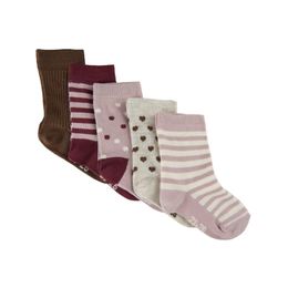 Minymo Kinder Socken "Sock w. pattern (5-pack)" in Rosa | Gr.: 27-30