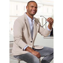 John Devin Herren Sakko &raquo;aus elastischer Jersey Pikee-Qualit&auml;t&laquo; l&auml;ssiges Stretchsakko mit dezentem Muster beige S (44/46)