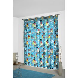 Adam Vorhang &raquo;Pirates&laquo; Multifunktionsband 1 Stk. tlg. Blickdichter aus 100% Bio-Baumwolle blau Jacquard, Baumwolle (Bio-Baumwolle) 145cm, 