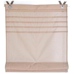 Kutti Raffrollo &raquo;Kessy Biese&laquo; mit Hakenaufh&auml;ngung ohne Bohren halbtransparent, Baumwolle, Polyester, Hakenaufh&auml;ngung beige Obermaterial: 65% Baumwolle, 35% 