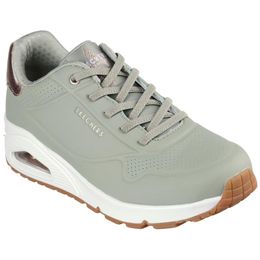 Skechers Damen Slip-On Sneaker &raquo;UNO SHIMMER AWAY&laquo; Slipper, Freizeitschuh, Plateausneaker mit modischem Keilabsatz gr&uuml;n 41