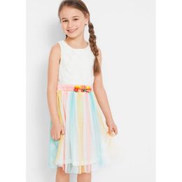 bonprix Kinder bonprix Midikleid festlicher Stil, Spitzenoberteil, mit Binde-Schleife am R&uuml;cken bunt 116, N-Gr