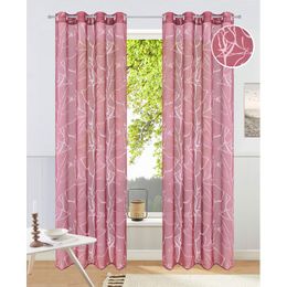 OTTO home Gardine &raquo;Anna&laquo; &Ouml;sen 1 Stk. tlg. Bestseller, &Auml;ste-Motiv, Viskose, Polyester rot Ausbrenner, Polyester, Viskose 145cm, &Ouml;sen, 140cm