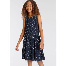 Kangaroos M&auml;dchen Kangaroos Jerseykleid &raquo;, Skaterkleid in sch&ouml;nen Allover-Muster&laquo; f&uuml;r Partys und Treffen mit Freunden, kniefrei, modisch blau 128/134,