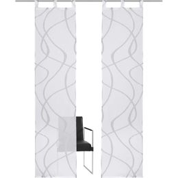 OTTO home Schiebegardine &raquo;Bene&laquo; Schlaufen 2 Stk. tlg. Inkl. Beschwerungsstange, transparent, glatt, gemustert grau Polyester, Polyester 145cm, 