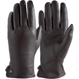 Pearlwood Damen Pearlwood Lederhandschuhe &raquo;PAM&laquo; weiches Fleece-Innenfutter, Temperaturregulierend, Seitenschlitz braun 7
