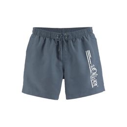 s.Oliver Herren s.Oliver Badeshorts &raquo;Philip&laquo; mit Logo-Print im Used-Look blau S (46/48), N-Gr
