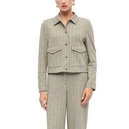 s.Oliver BLACK LABEL Damen s.Oliver BLACK LABEL Jackenblazer mit Fischgratmuster und Hemdkragen beige 36