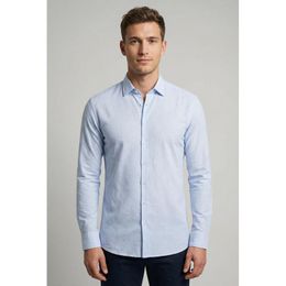 DESOTO Herren DESOTO Langarmhemd &raquo;Casual Kent 1/1&laquo; Jerseyhemd, Kentkragen, Slim Fit blau M, N-Gr