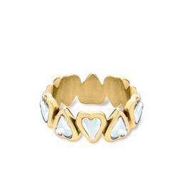 Liebeskind Berlin Damen Fingerring &raquo;Glass Heart, Herz&laquo; mit Glasstein 54, Edelstahl, 8mm