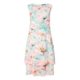 Betty Barclay Chiffonkleid mit Bindeg&uuml;rtel in Mint/Ros&eacute; | Gr.: 38