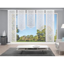 Home Wohnideen Schiebegardine &raquo;JENNA&laquo; Klettband 5 Stk. tlg. Schiebevorhang Jacquard Set wei&szlig; Polyester 225cm, Klettband, 57cm
