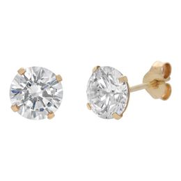 Firetti Damen Paar Ohrstecker &raquo;Schmuck Geschenk Gold 375 Ohrschmuck Ohrringe Solit&auml;r&laquo; mit Zirkonia (synth.) 6, Gelbgold 375