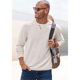 H.I.S. H.I.S Herren Strickpullover Pullover mit hochwertiger Halslochverarbeitung in double-layer Optik beige XXL (60/62)