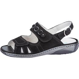 Waldl&auml;ufer Waldl&auml;ufer Damen Riemchensandale &raquo;GARDA&laquo; , Sommerschuh, Sandalette, Keilabsatz, mit Druckknopf, G-Weite schwarz 7 (40,5)