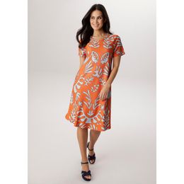 Aniston Selected Damen Aniston SELECTED Sommerkleid in leichter A-Linien-Form orange 38, N-Gr