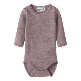 name it Jungen Langarmbody &raquo;NBFWANG WOOL NEEDLE LS BODY SOLID NOOS&laquo; aus reiner Merinowolle lila 86, N-Gr