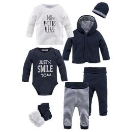 Kidsworld Jungen Kidsworld Starterpaket &raquo;8tlg. Baby-Set&laquo; Set, 8, 8 Stk. aus Bio-Baumwolle blau 50/56