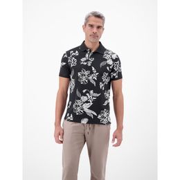 Lerros Herren Lerros Poloshirt Kurzarm mit floralem Allover-Print schwarz L