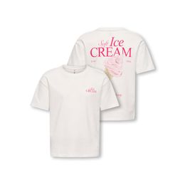 Kids Only M&auml;dchen KIDS Only T-Shirt &raquo;KOGHELEN LIFE S/S LOOSE TEE JRS NOOS&laquo; mit gro&szlig;em R&uuml;ckendruck wei&szlig; 134/140
