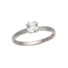 Firetti Damen Goldring &raquo;Schmuck Geschenk Gold 333 Vorsteckring, Verlobungsring&laquo; mit Zirkonia (synth.) wei&szlig; 18, Wei&szlig;gold 333, 2mm