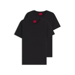 Hugo Herren Hugo T-Shirt &raquo;Hugo-Round&laquo; Packung, 2er, Rundhalsausschnitt, Slim-Fit, Hugo Logo-Druck schwarz 3XL